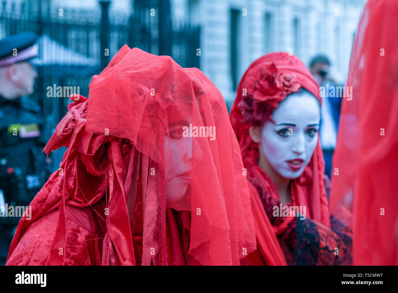 Female protesters in red outside dowing street hi-res stock photography ...