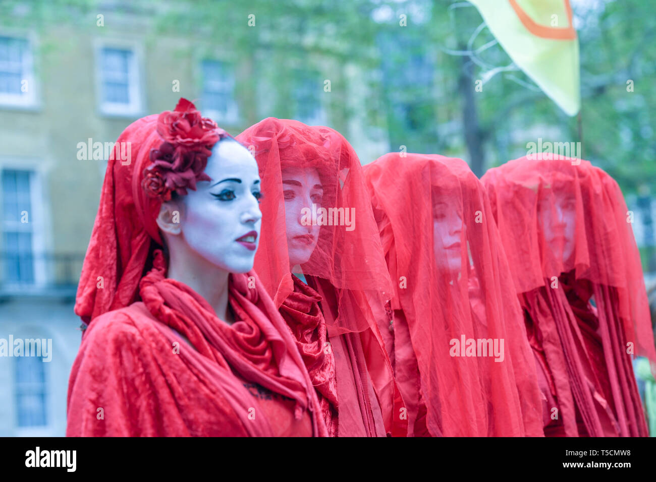 Female protesters in red outside dowing street hi-res stock photography ...