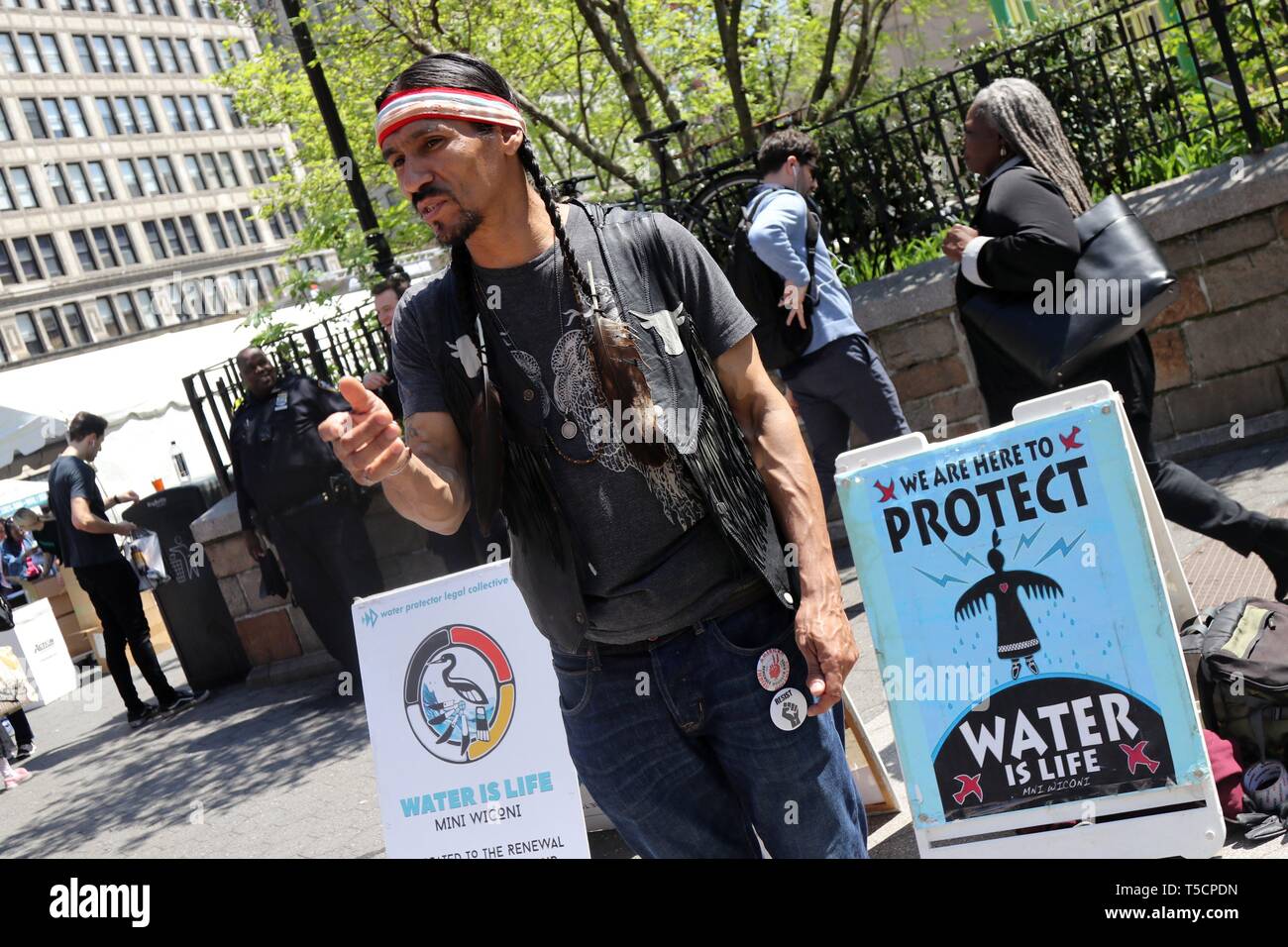 New York City, New York, USA. 23rd Apr, 2019. Native American activist ...