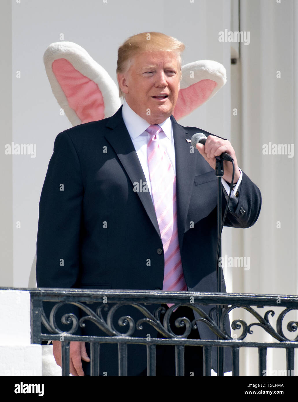 United States President Donald J. Trump makes opening remarks as he and ...