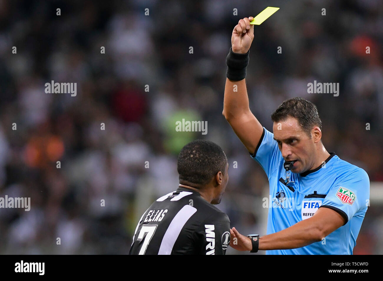 Belo Horizonte, Brazil. 23rd Apr, 2019. Referee Fernando Rapallini (Arg ...
