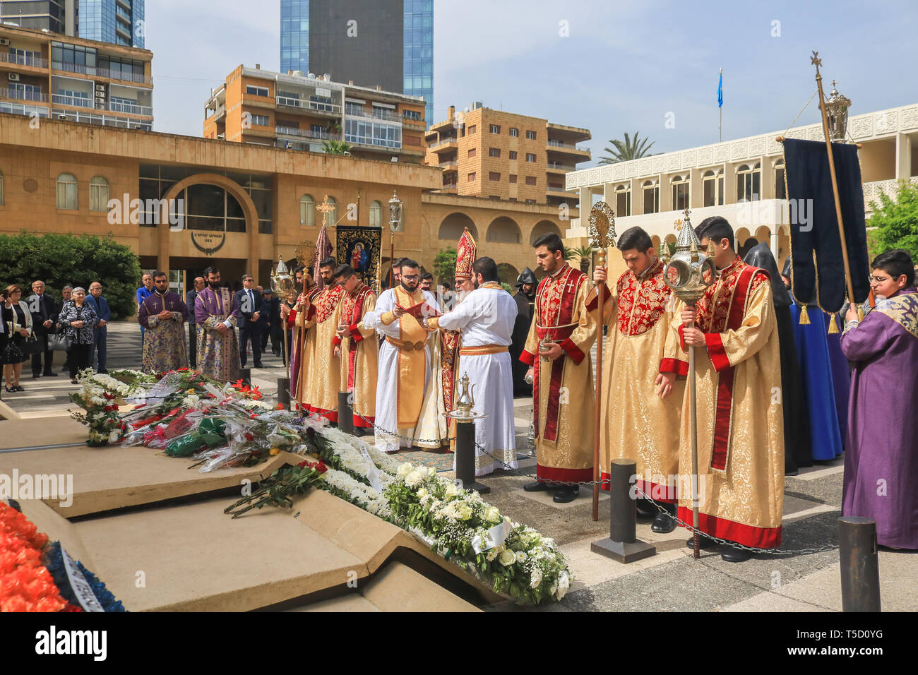 Beirut Lebanon, 24th April 2019. Lebanese Armenians in Beirut mark the ...