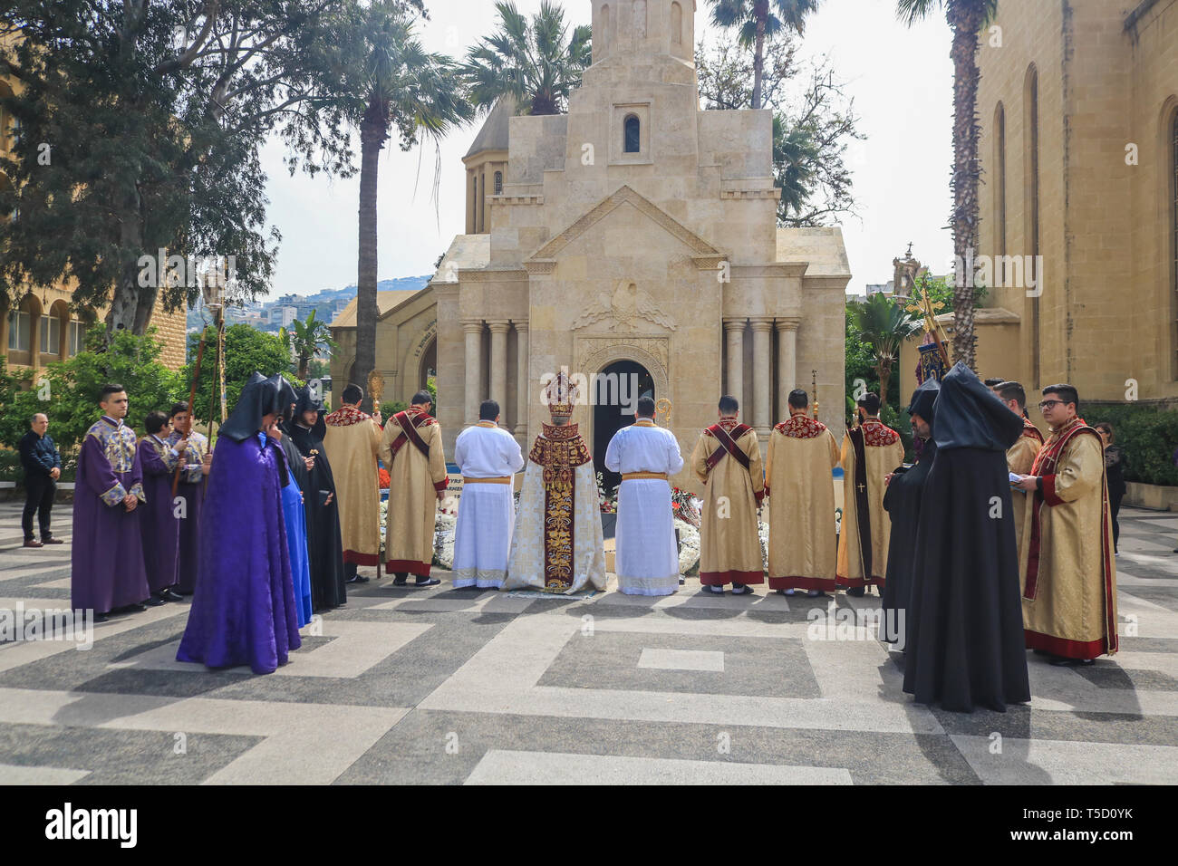 Beirut Lebanon, 24th April 2019. Lebanese Armenians in Beirut mark the ...