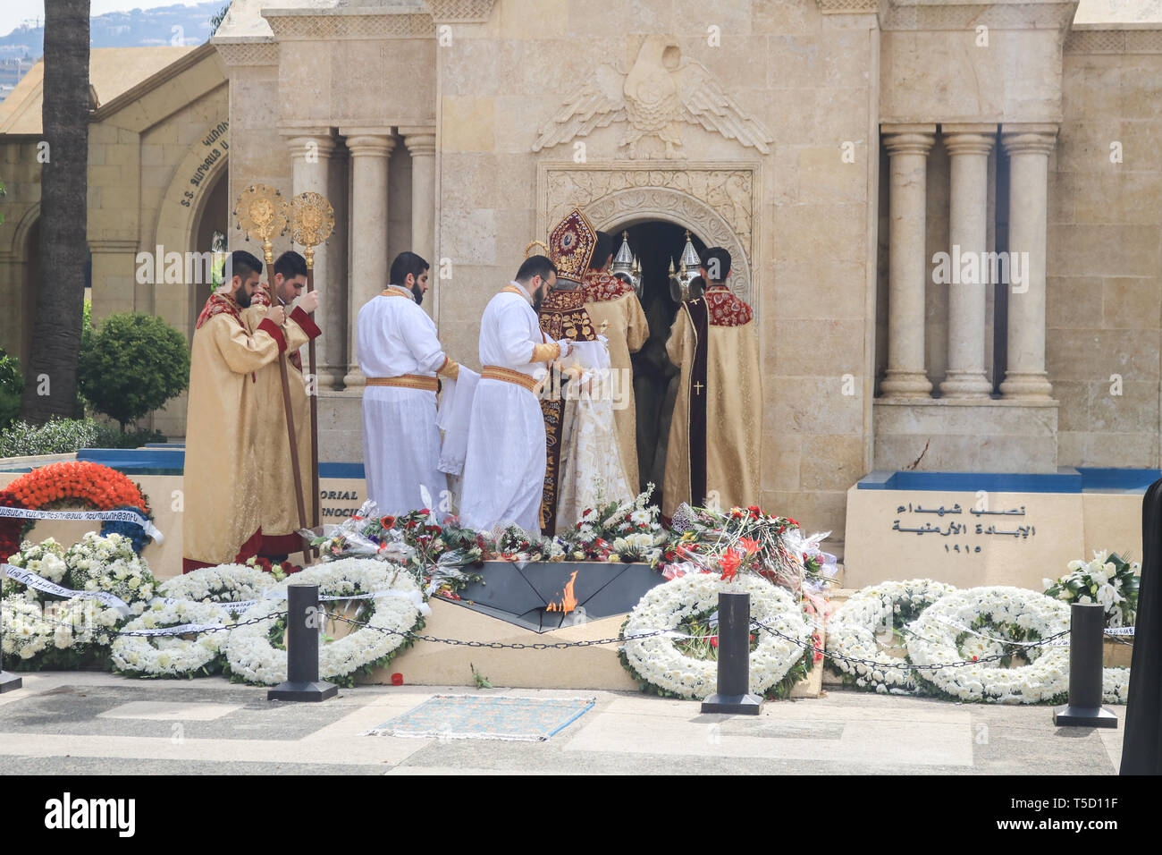 Beirut Lebanon, 24th April 2019. Lebanese Armenians in Beirut mark the ...