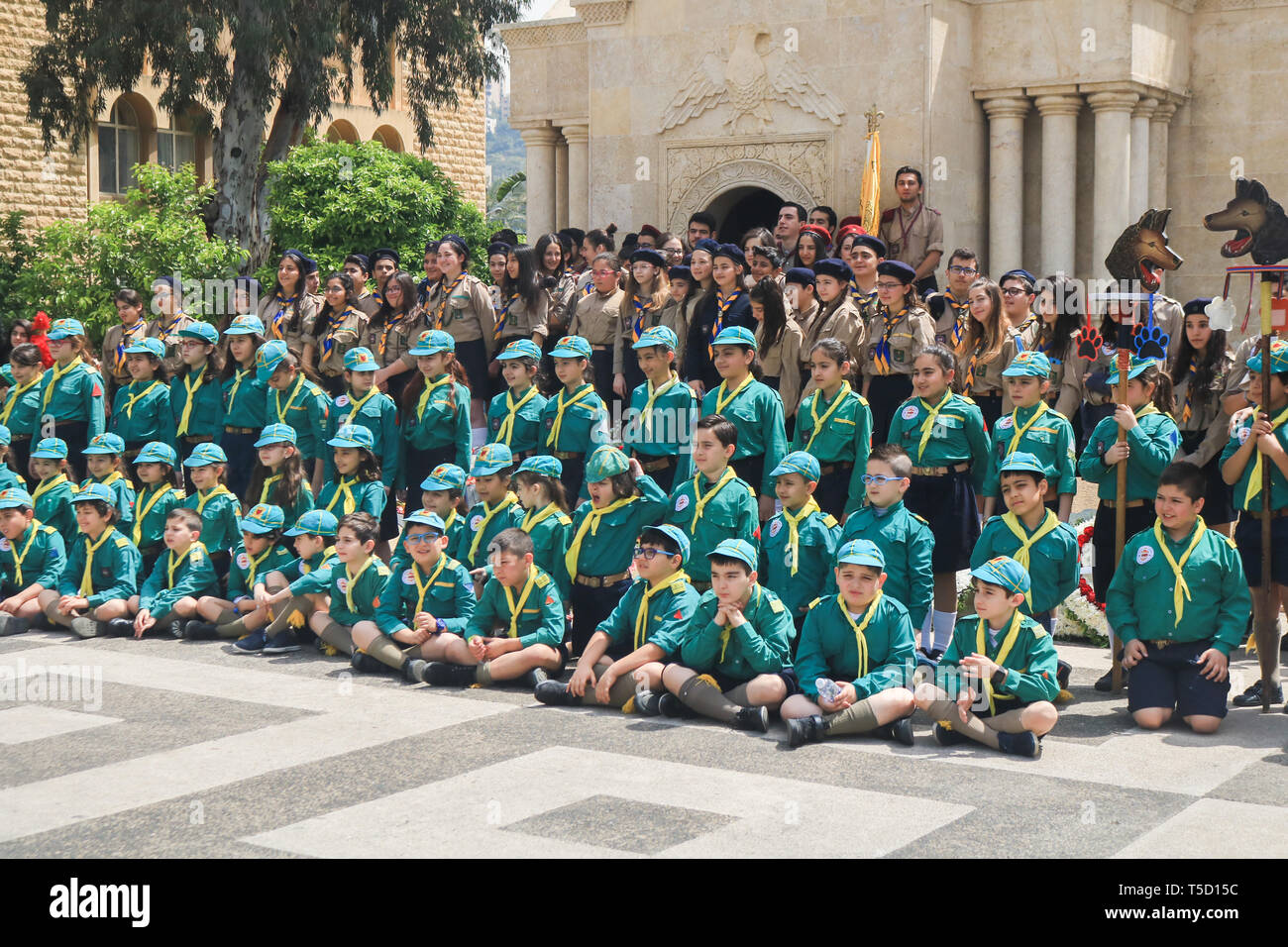 Beirut, Lebanon. 24th Apr, 2019. Lebanese girl and cub scouts in Beirut ...