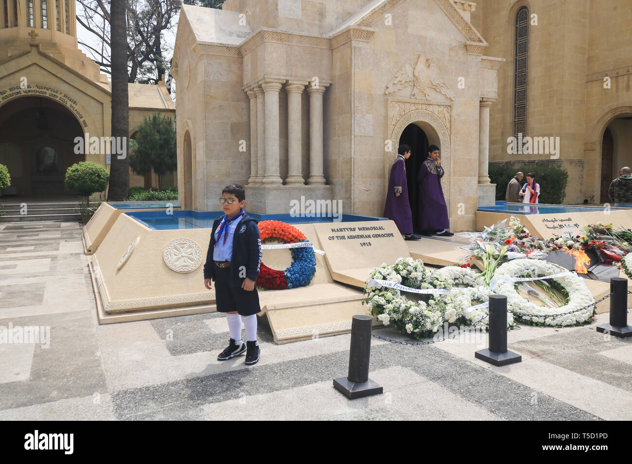 Beirut Lebanon, 24th April 2019. Lebanese Armenians in Beirut mark the ...