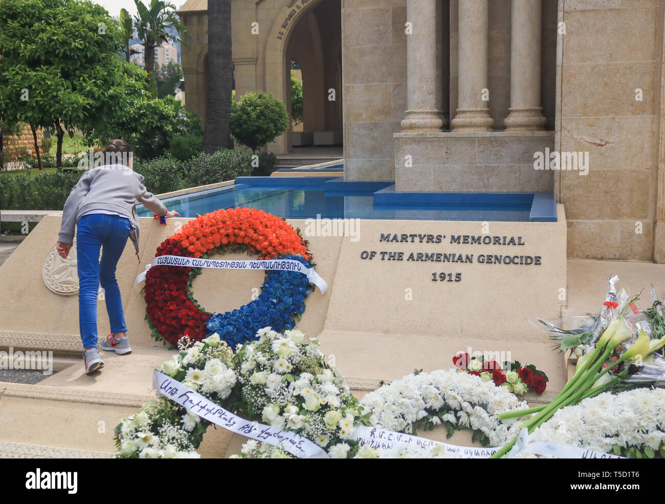 Beirut Lebanon, 24th April 2019. Lebanese Armenians in Beirut mark the ...