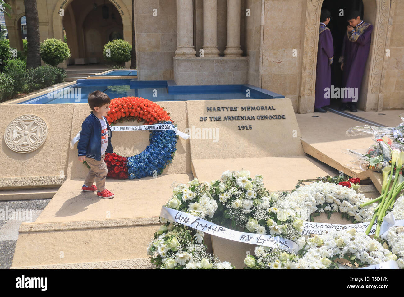 Beirut Lebanon, 24th April 2019. Lebanese Armenians in Beirut mark the ...