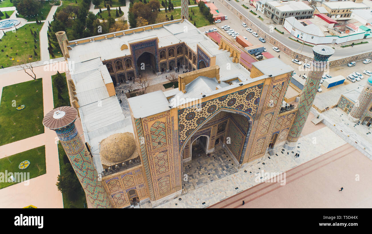 Aerial cityscape The Registan Square is the best place to discover the ...