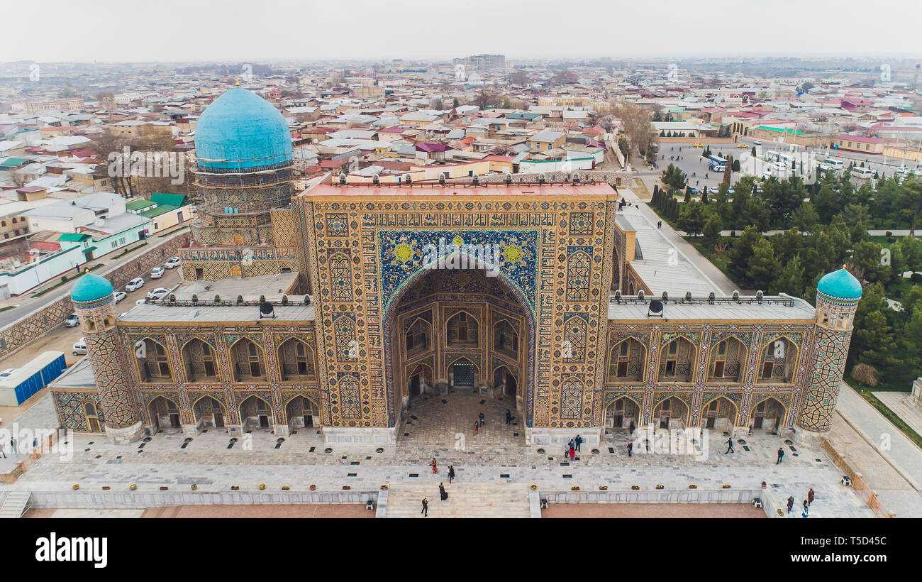 Aerial cityscape The Registan Square is the best place to discover the ...