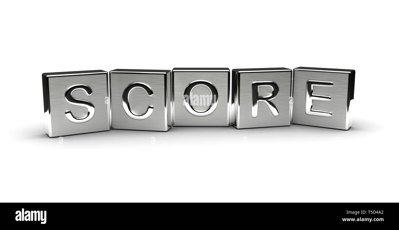 Score Text on Metal Block (Isolated on white background Stock Photo - Alamy