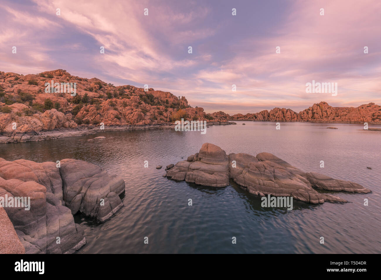 Sunset at Watson lake Prescott Arizona Stock Photo - Alamy