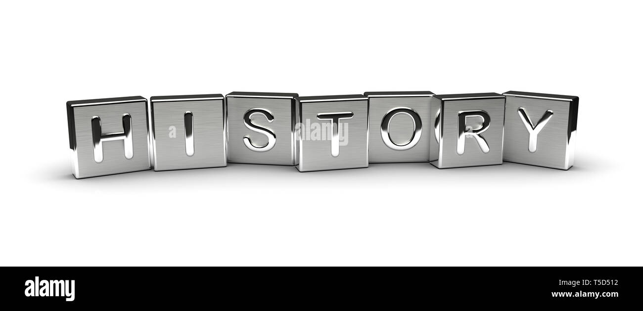 History Text on Metal Block (Isolated on white background Stock Photo ...