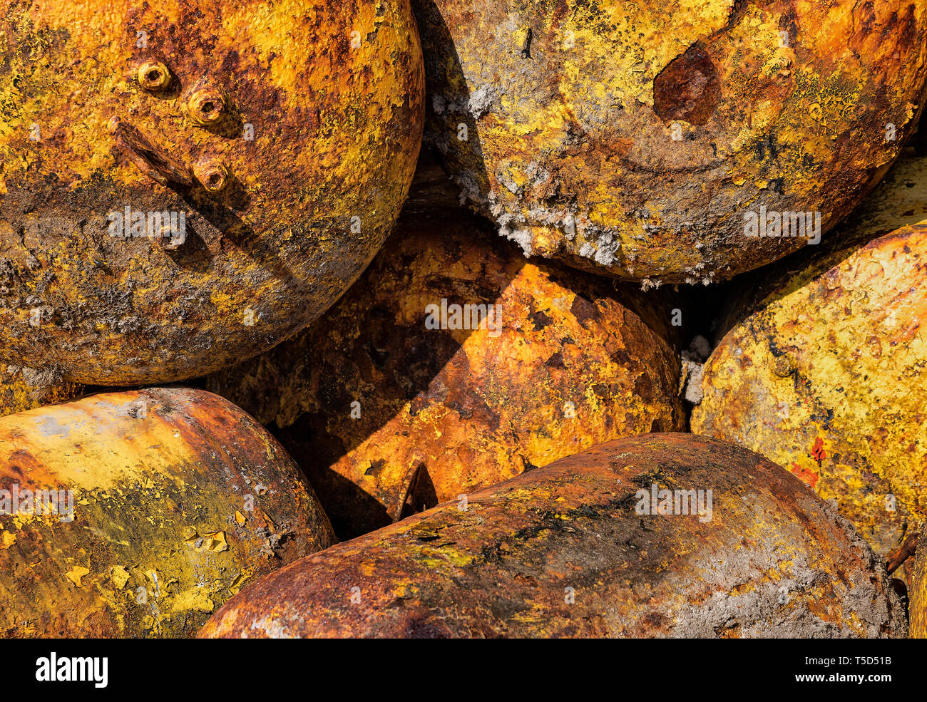 Rustic old buoy detail Stock Photo - Alamy