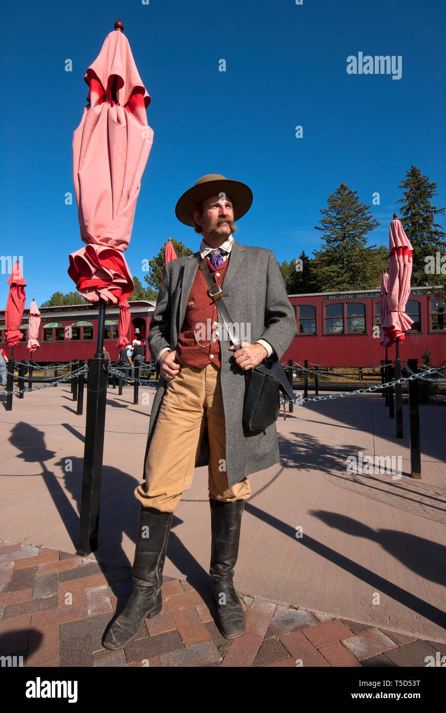 Actor reenacting the famous gambler and gunman James Butler Hickok ...