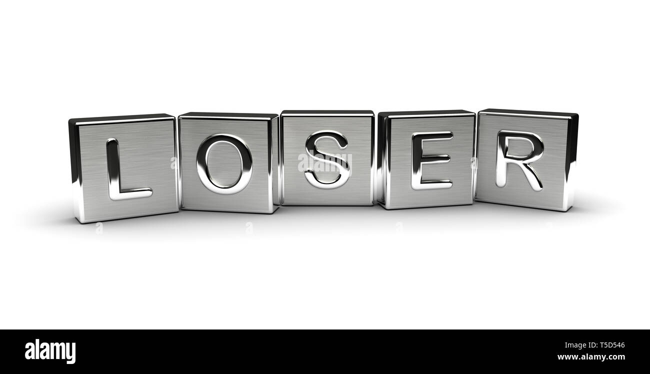 Loser Text on Metal Block (Isolated on white background Stock Photo - Alamy
