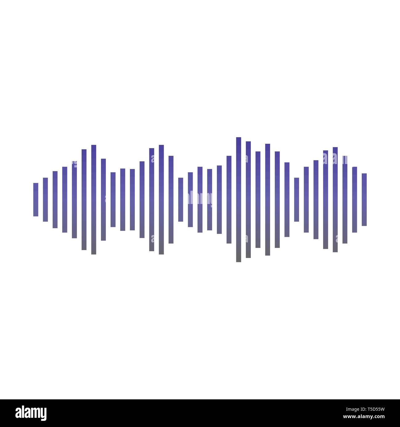 Vector illustration, flat design. sound wave icon Stock Vector Image ...