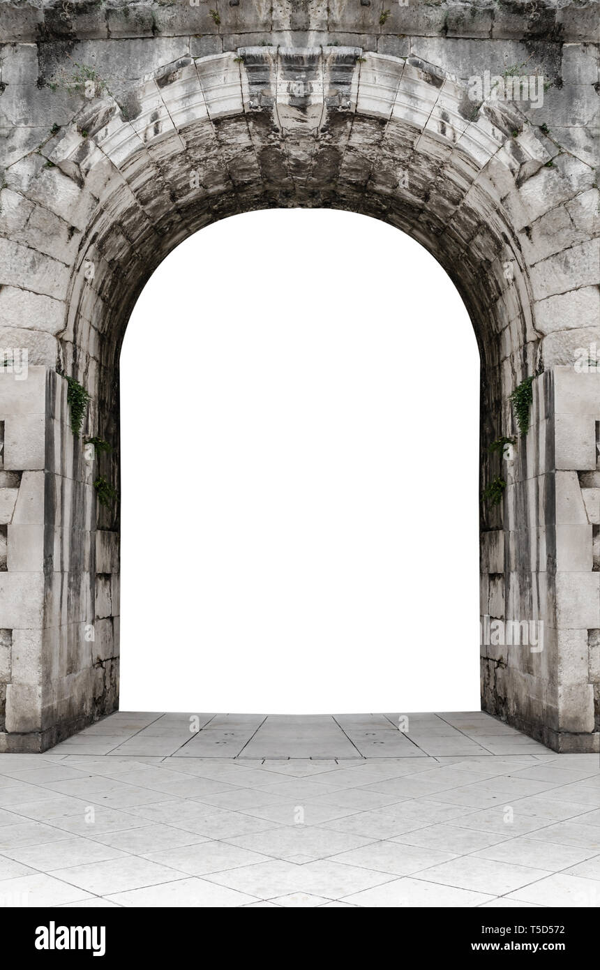 Antique stone arch isolated on white Stock Photo - Alamy