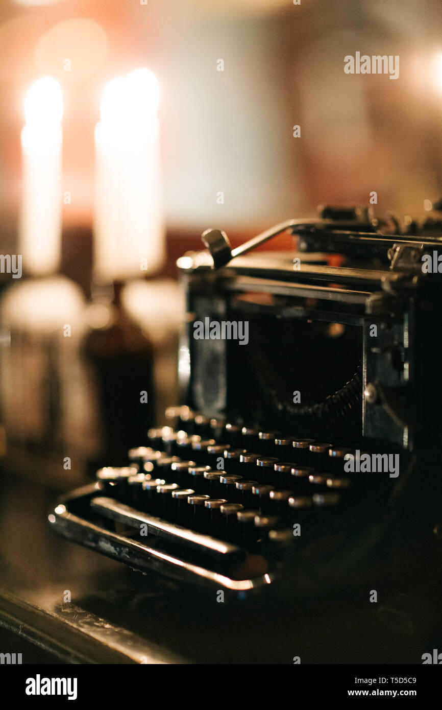 Vintage photo of old typewriter Stock Photo - Alamy