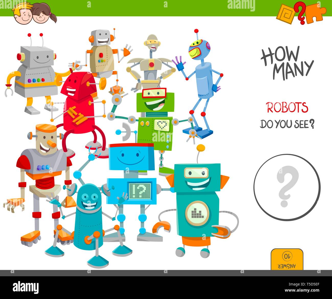 Cartoon Illustration of Educational Counting Activity Game for Children ...