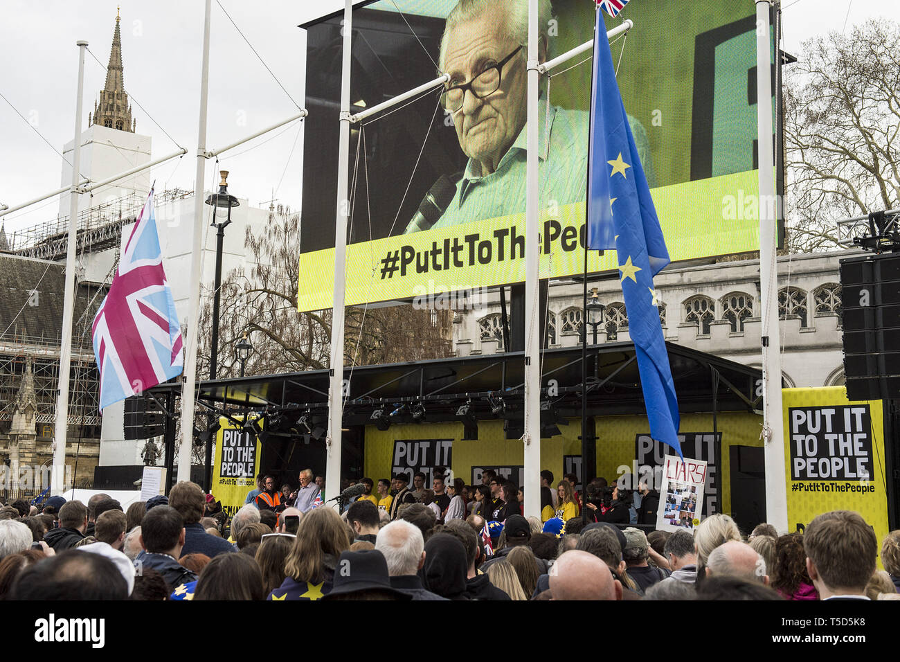 Tens of thousands of people converge on Parliament Square for the ...