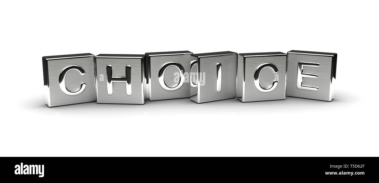 Choice Text on Metal Block (Isolated on white background Stock Photo ...
