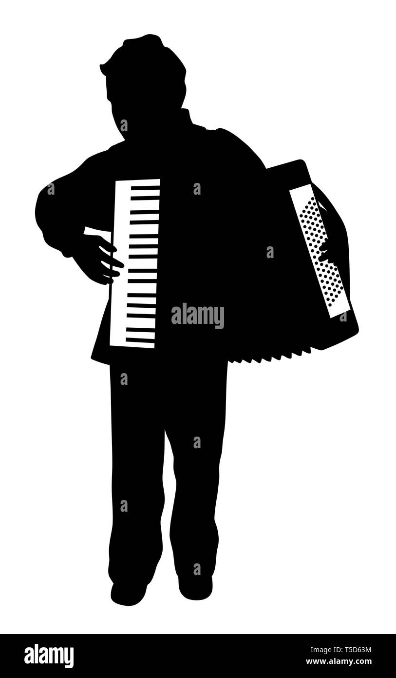 Boy playing accordion Stock Vector Image & Art - Alamy