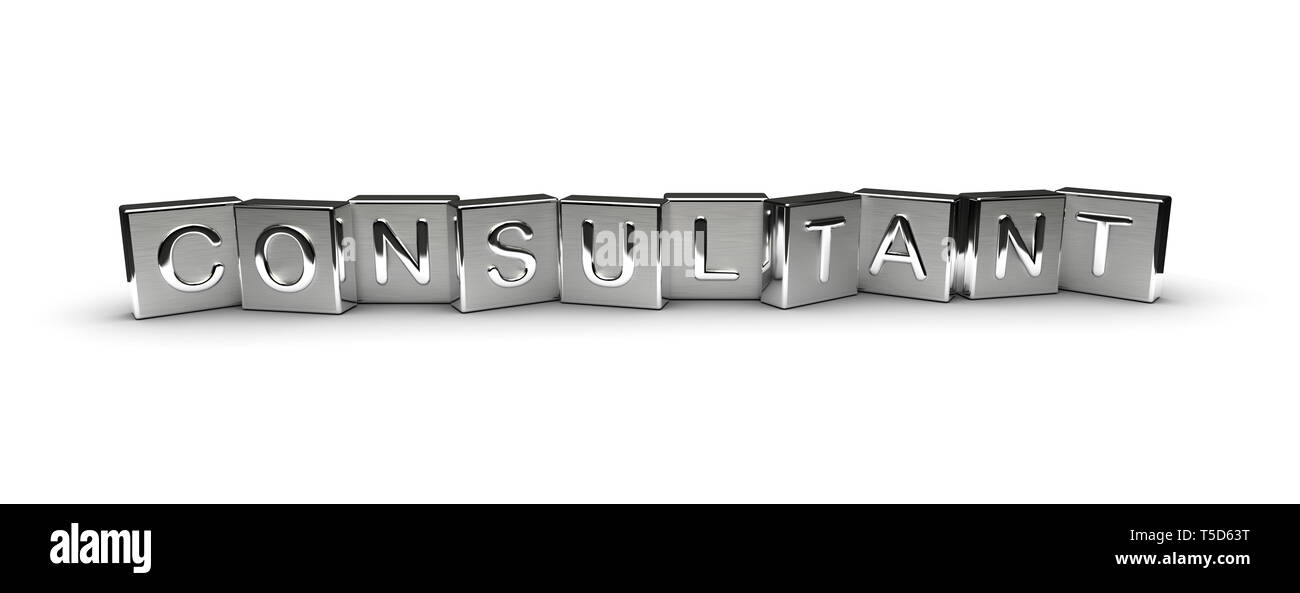 Consultant Text on Metal Block (Isolated on white background Stock ...