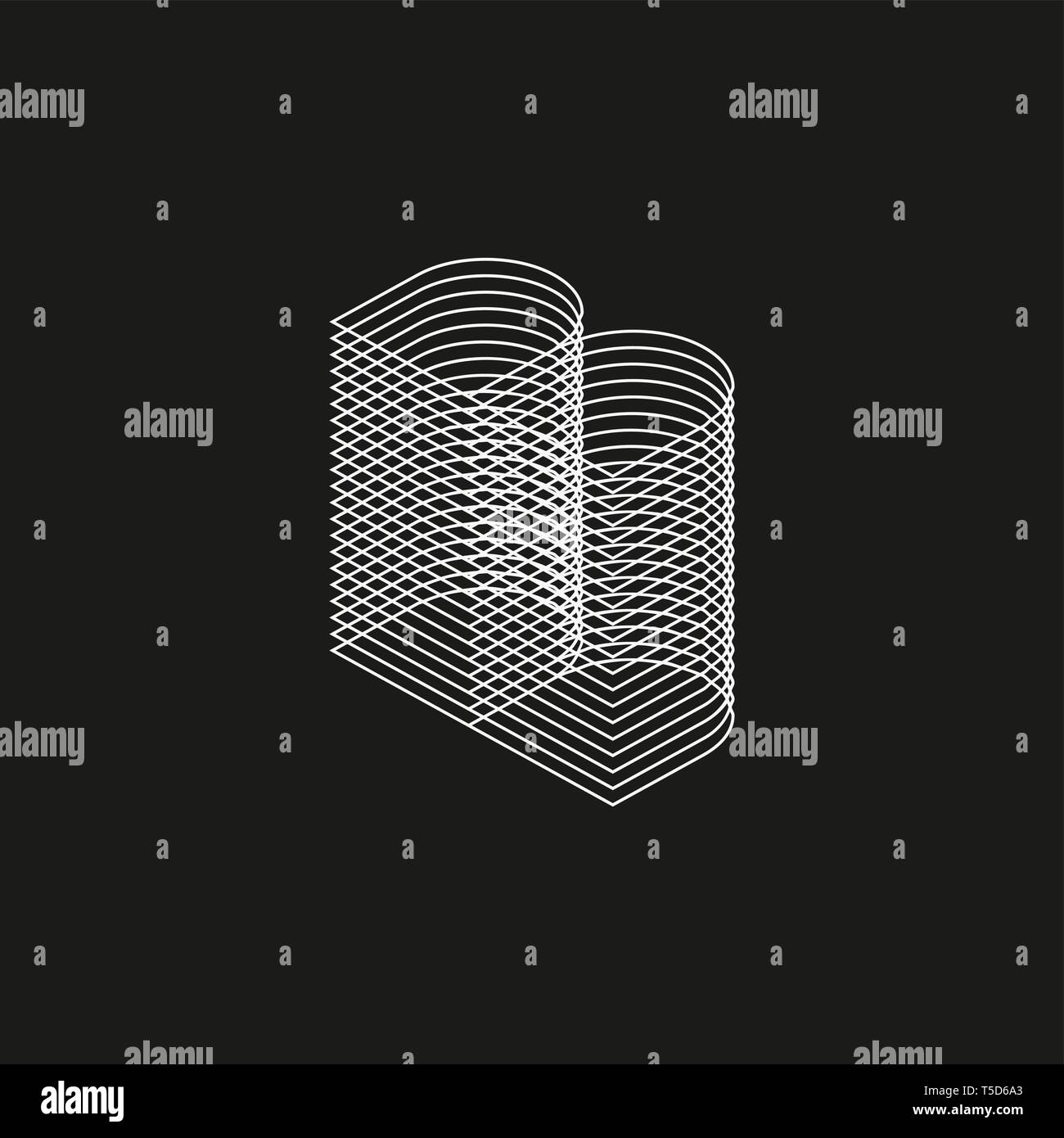 Isometric Geometric Font. Line blend style letter B. Typography design ...