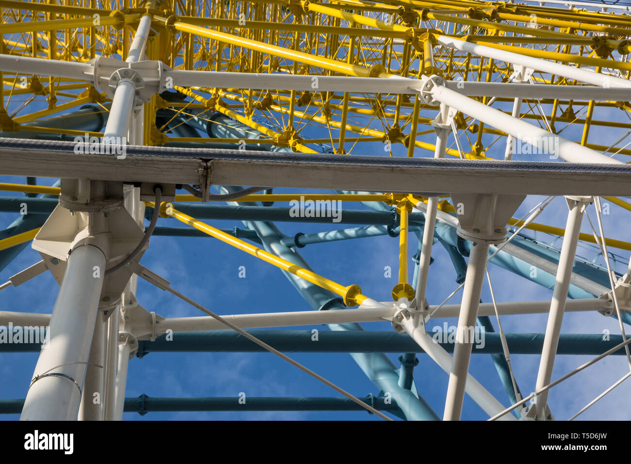 Photo of Architectural details of the metallic structure of a big ...
