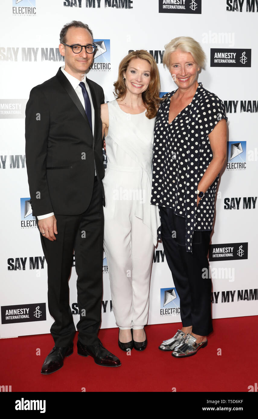 (left to right) Film director Jay Stern, Lisa Brenner and Emma Thompson ...