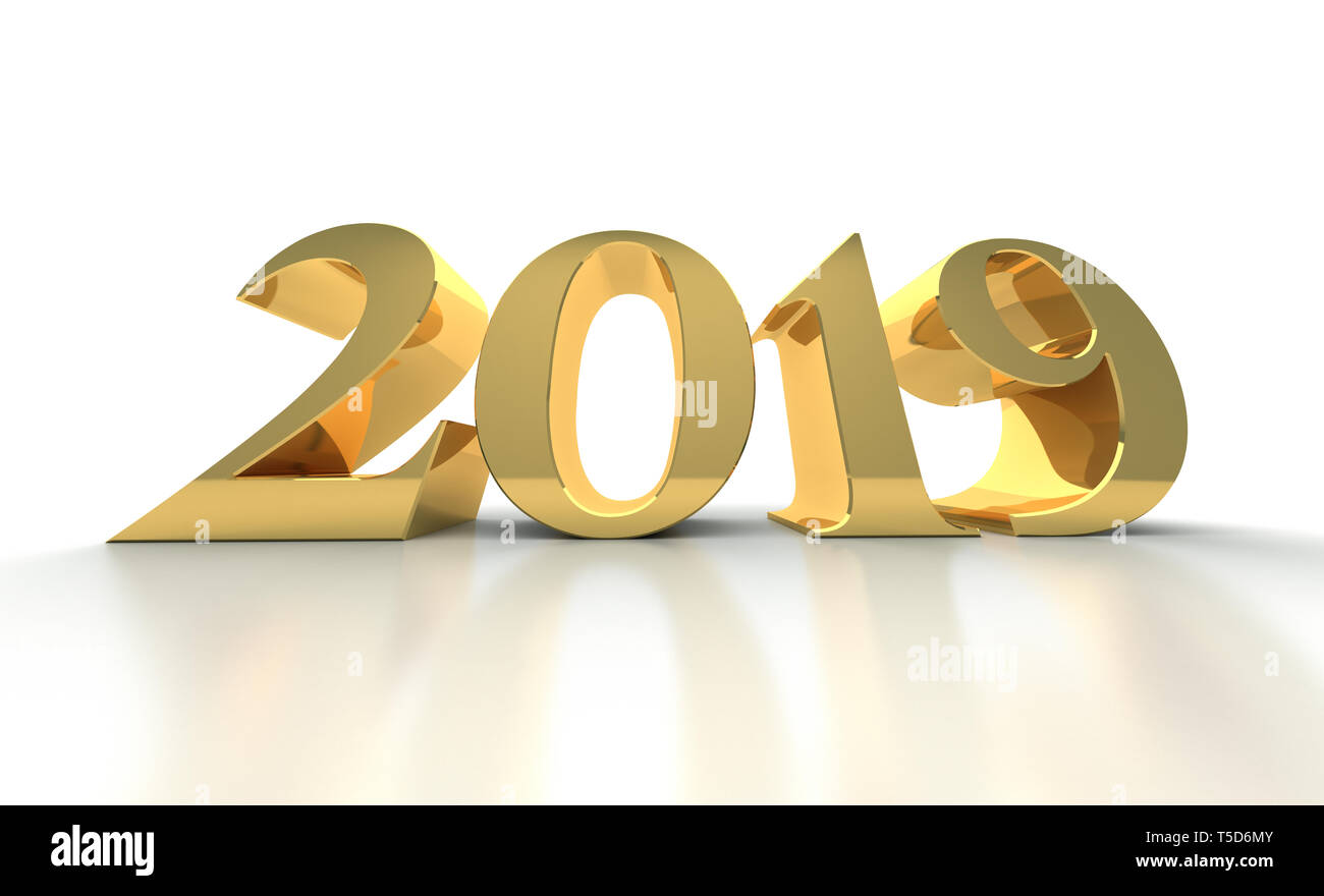 Gold numbers 2019 year on hi-res stock photography and images - Alamy