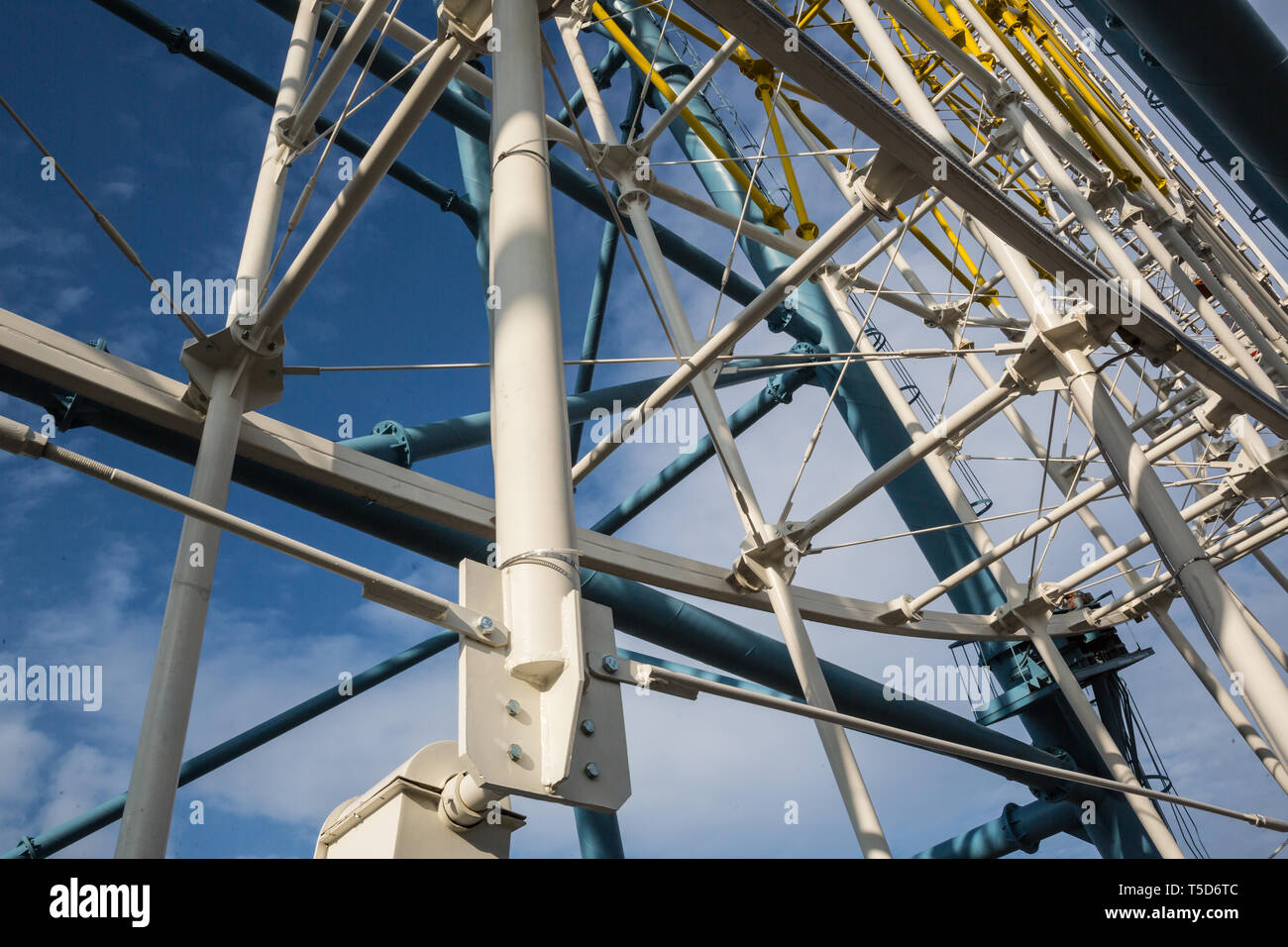 Photo of Architectural details of the metallic structure of a big ...