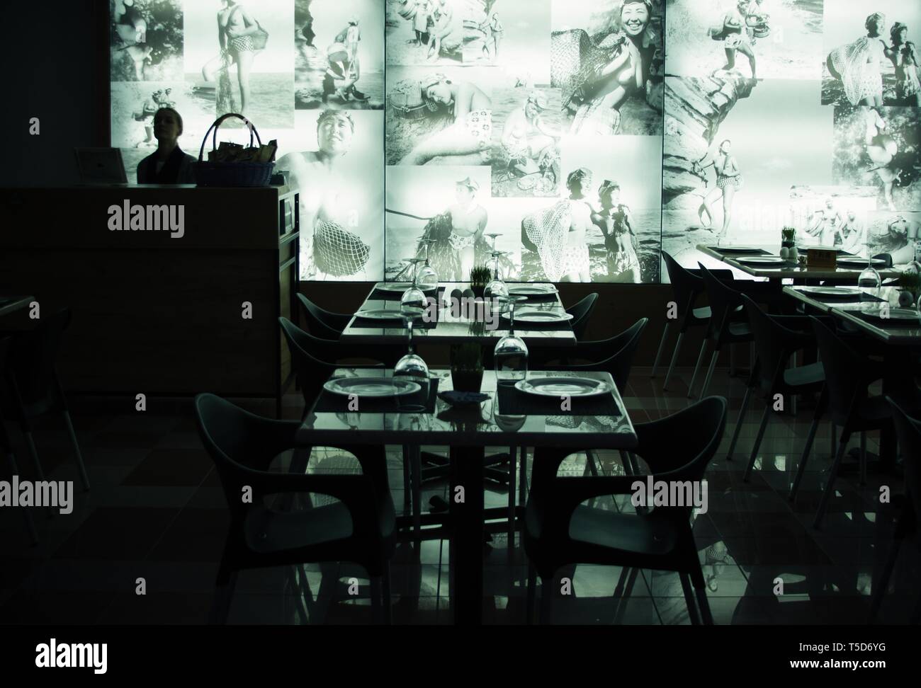 A dark creepy restaurant Stock Photo - Alamy
