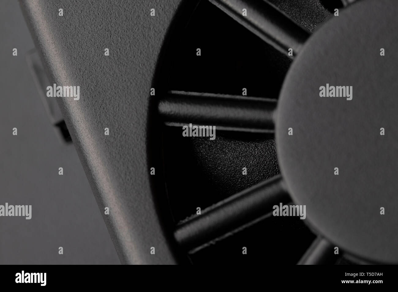 Black fan electronics close-up. Blades in focus Stock Photo - Alamy