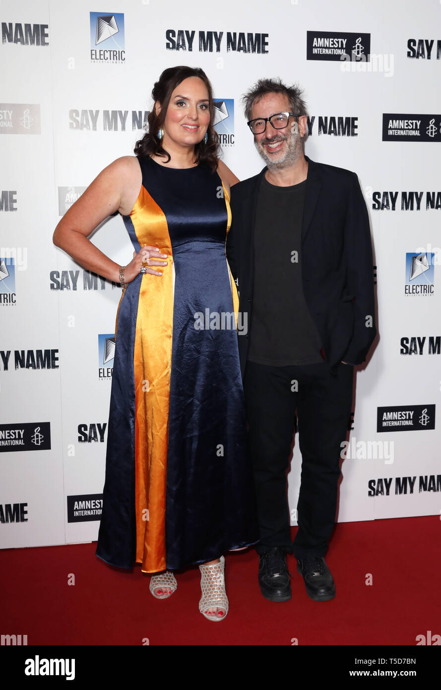 Deborah Frances-White (left) and David Baddiel attend the gala ...