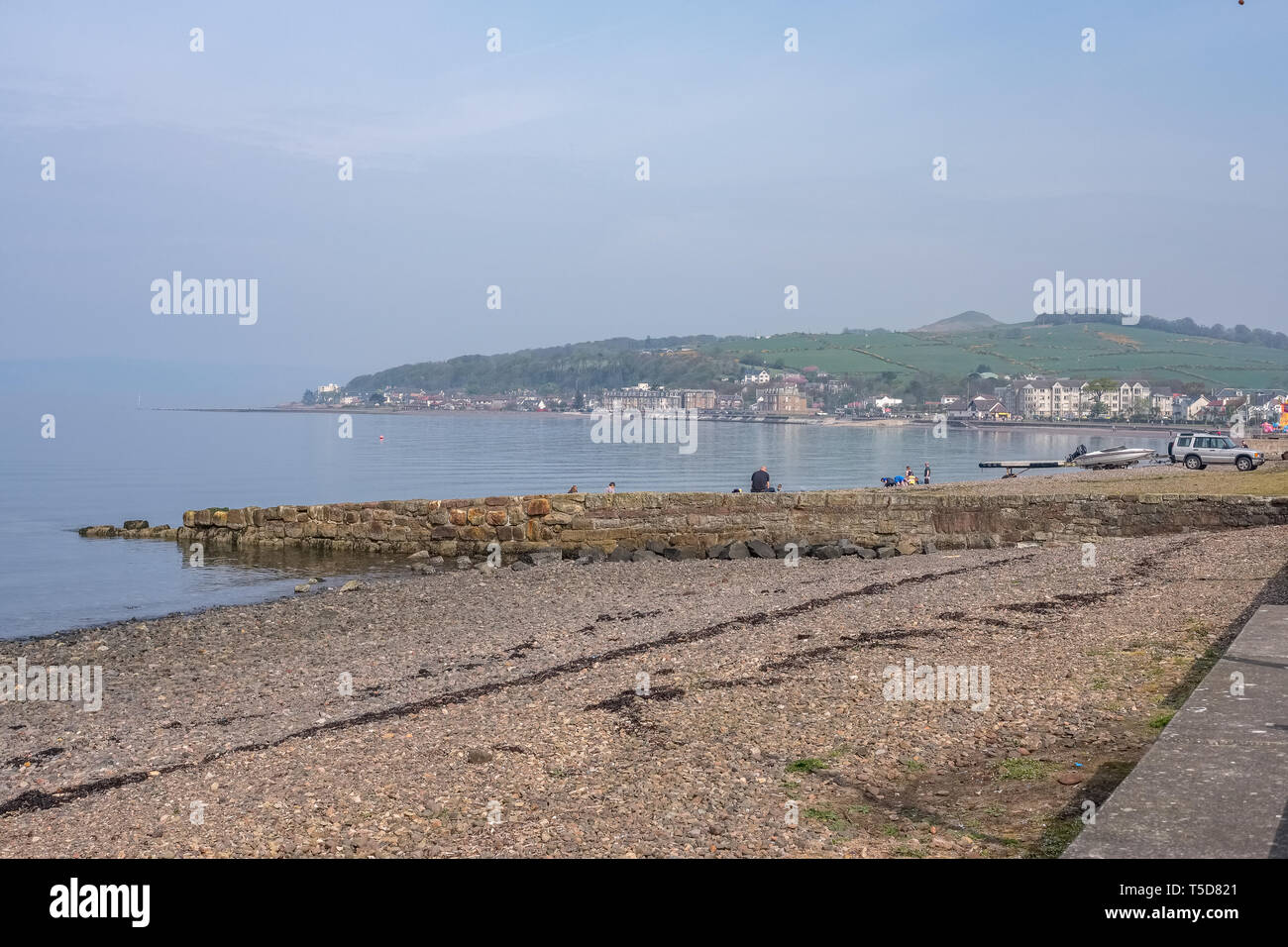 Largs, Scotland, UK - April 20, 2019: The town of Largs set on the ...