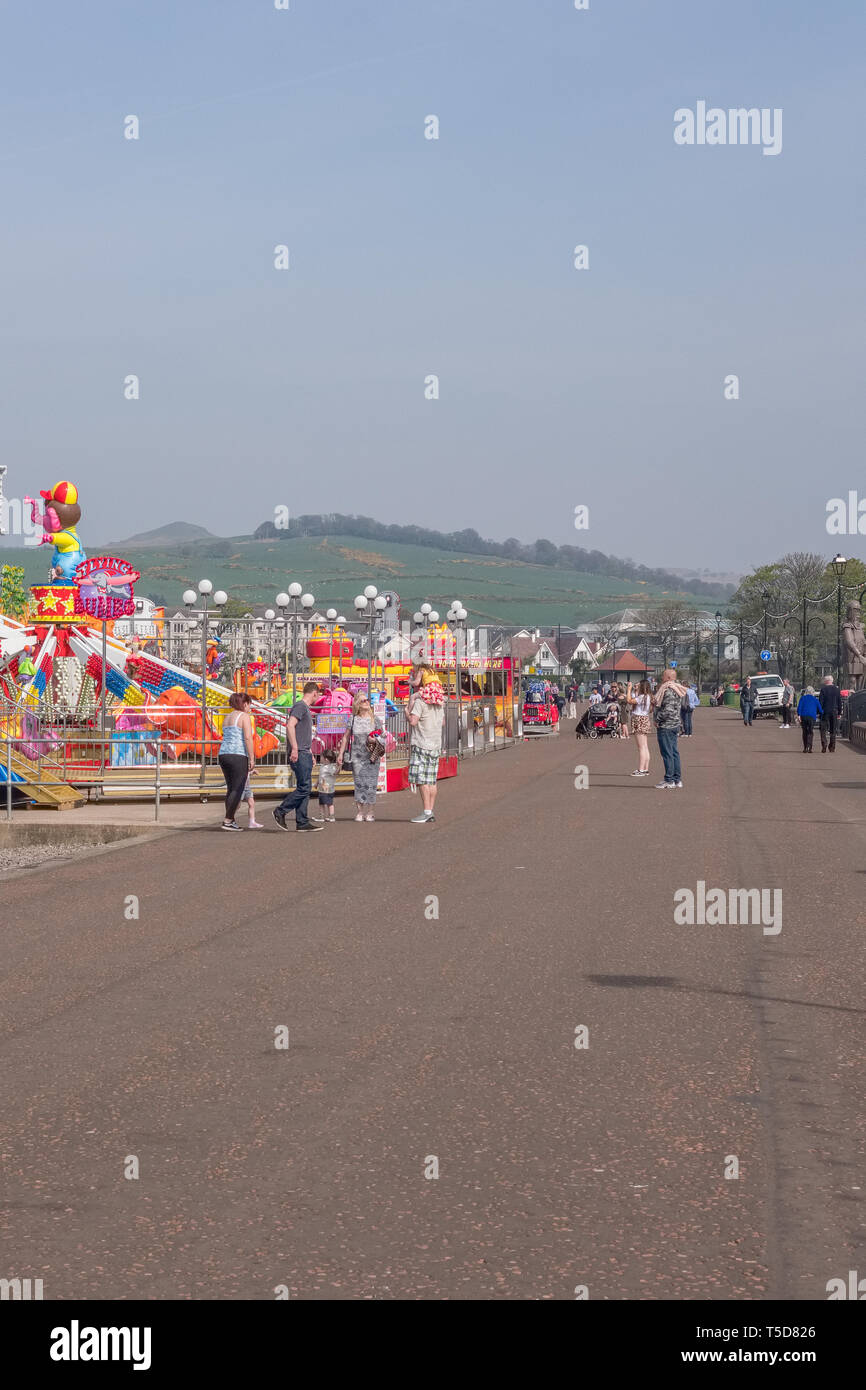 Largs, Scotland, UK - April 20, 2019: The town of Largs on the West ...