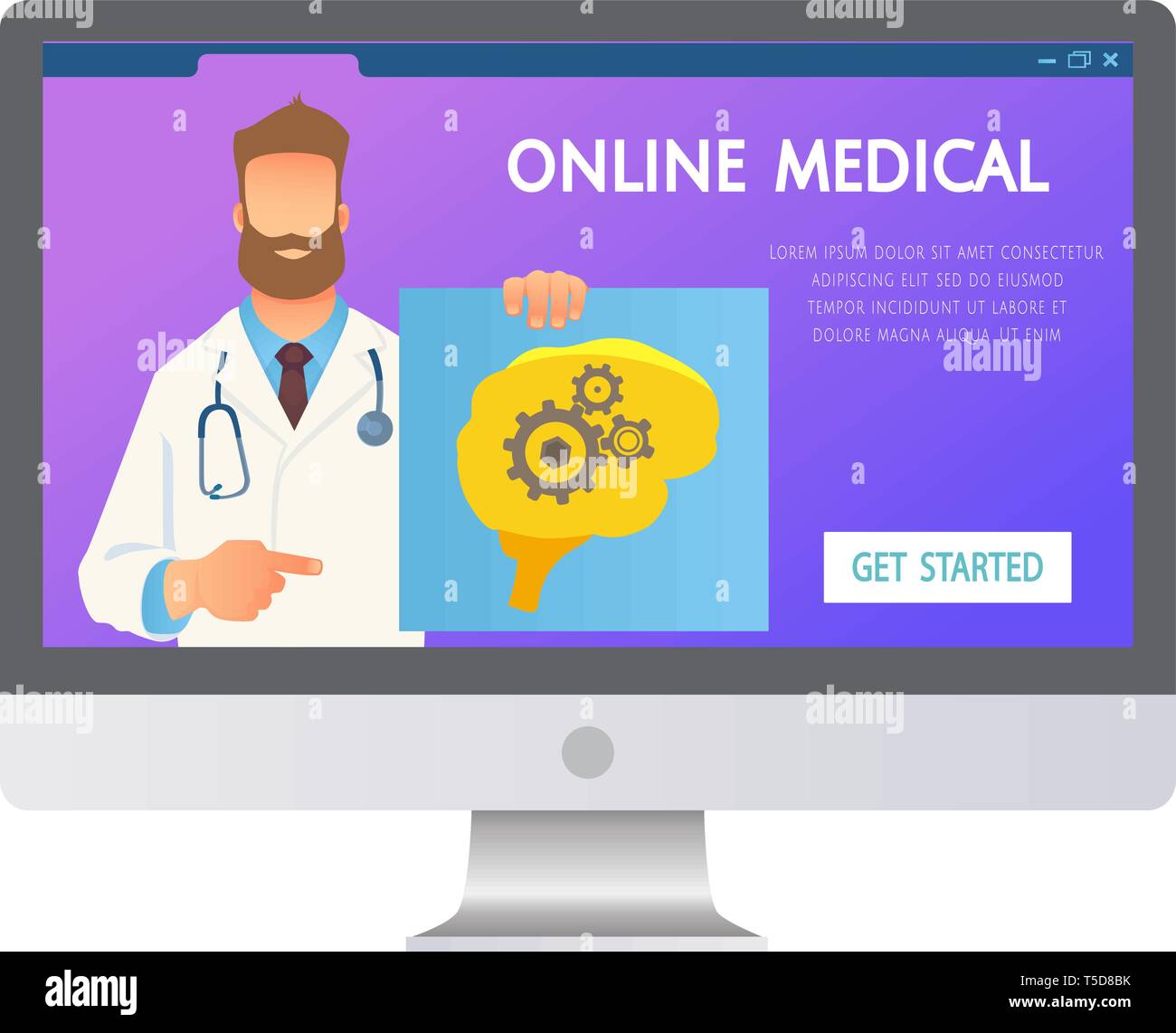 Online medical consultation. Doctor online. Medicine concept. Doctor ...