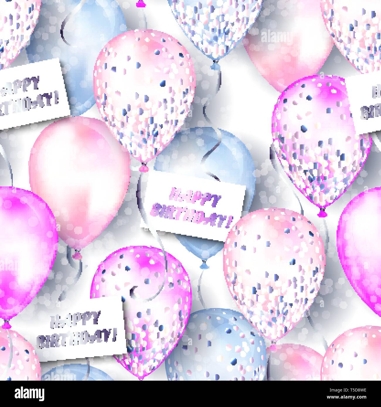 Seamless pattern made of shiny realistic 3D helium balloons for your ...