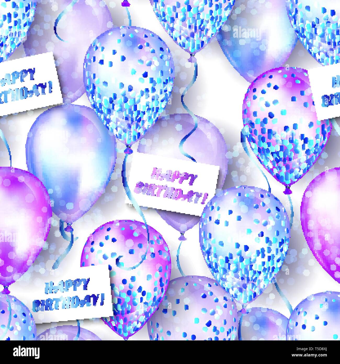 Seamless pattern made of shiny realistic 3D helium balloons for your ...