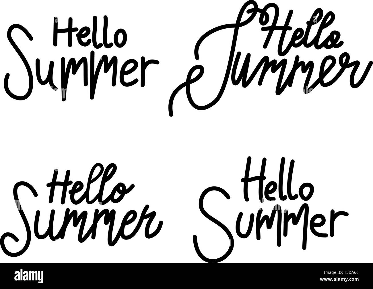 Hello Summer Script text Design Template Vector Stock Vector Image ...