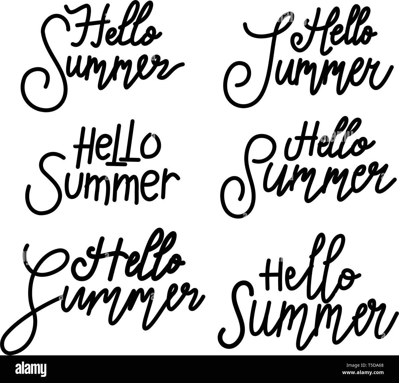 Hello Summer Script text Design Template Vector Stock Vector Image ...