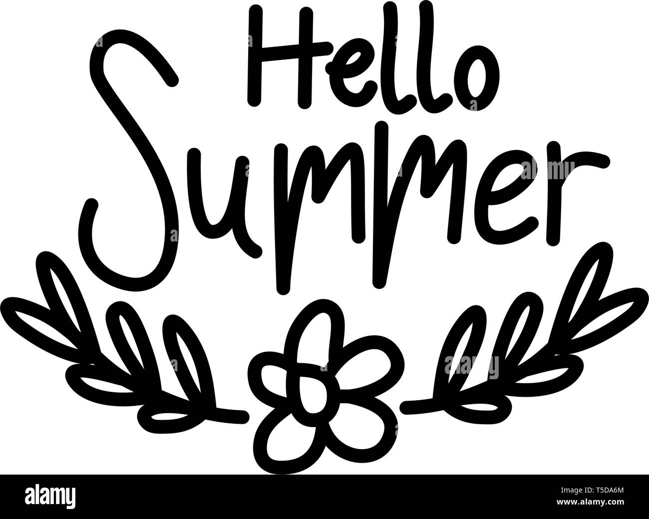 Hello Summer Script text Design Template Vector Stock Vector Image ...