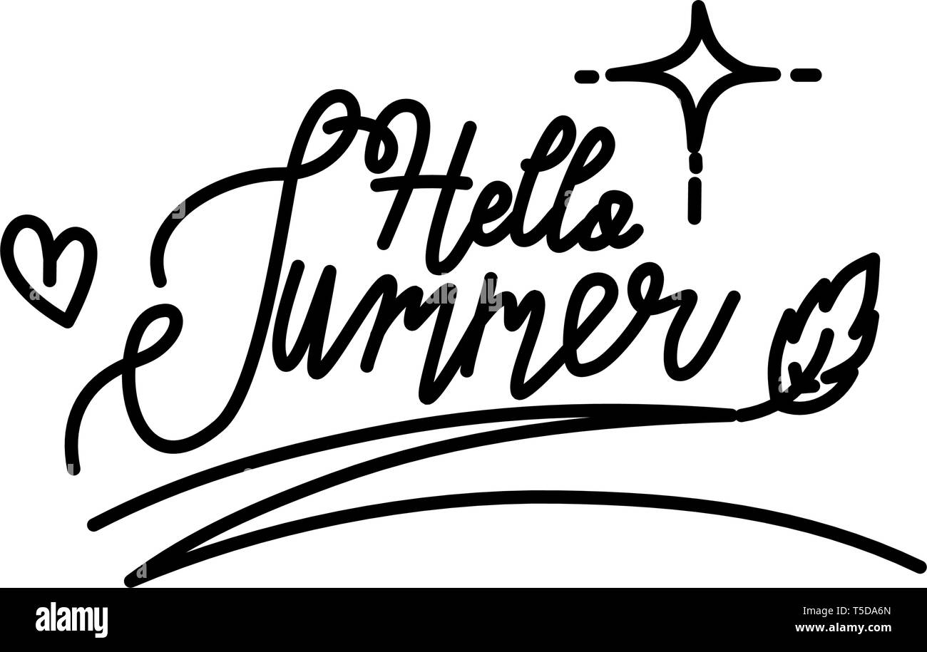 Hello Summer Script text Design Template Vector Stock Vector Image ...