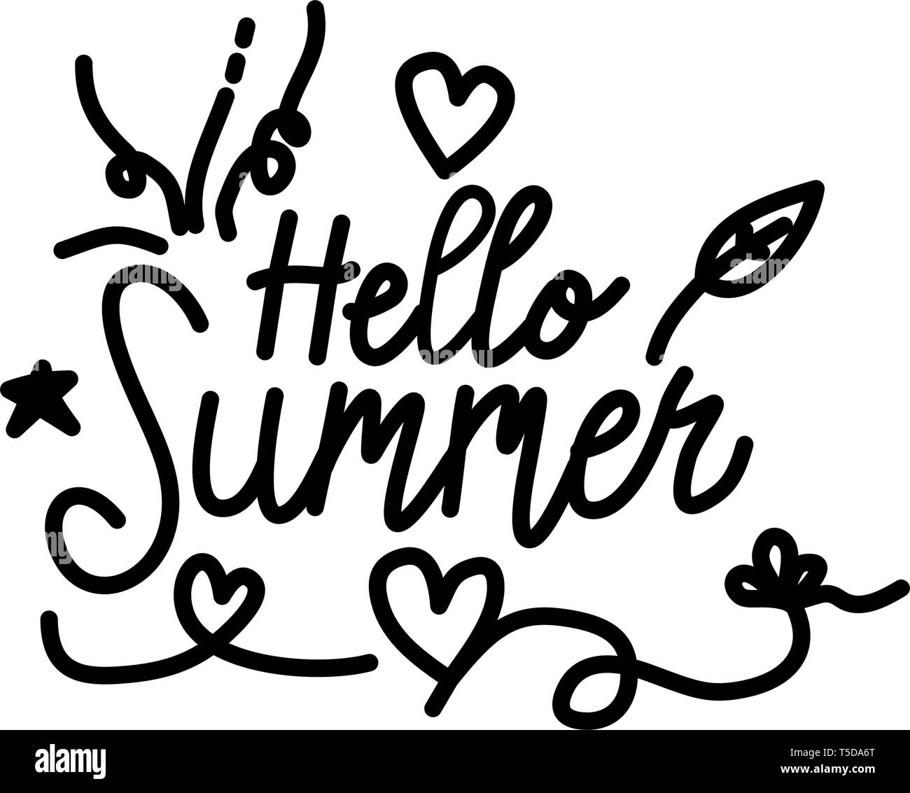 Hello Summer Script text Design Template Vector Stock Vector Image ...