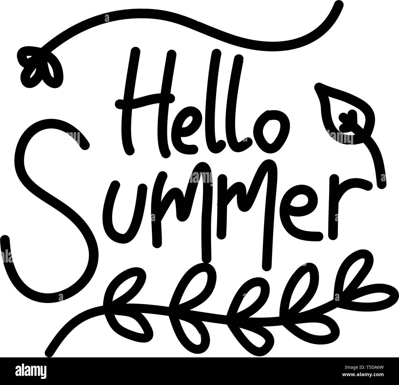 Hello Summer Script text Design Template Vector Stock Vector Image ...