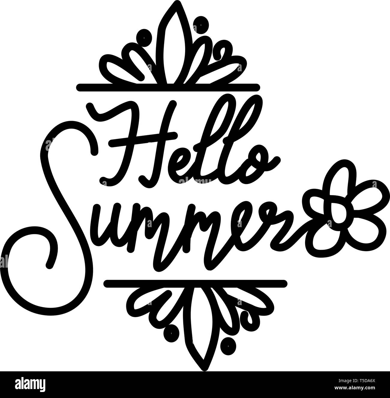 Hello Summer Script text Design Template Vector Stock Vector Image ...