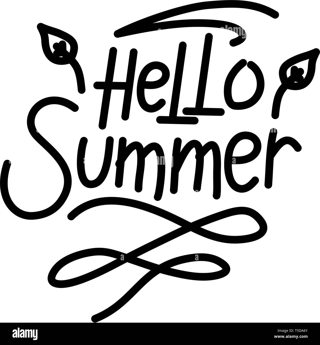 Hello Summer Script text Design Template Vector Stock Vector Image ...