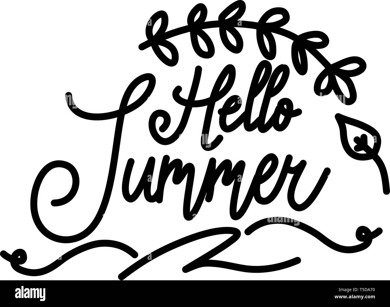 Hello Summer Script text Design Template Vector Stock Vector Image ...